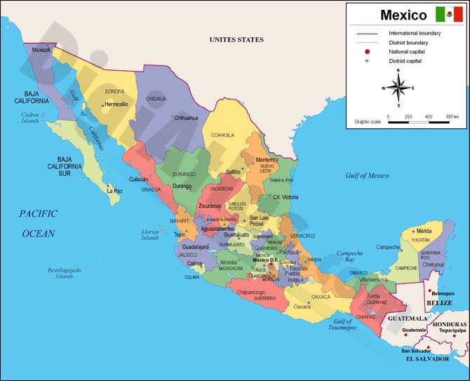 Mexico Mapa Estados Y Capitales Mexico Mapa Estados Y Capitales